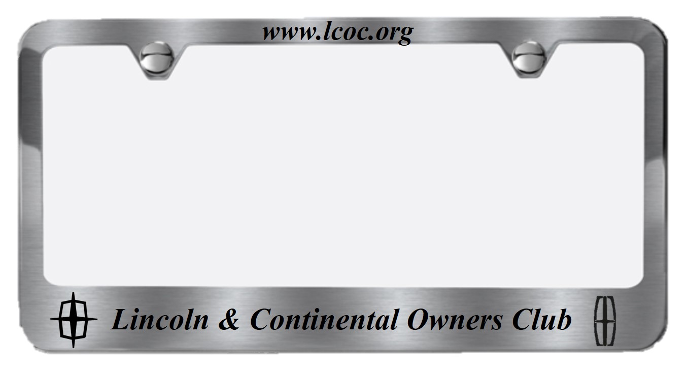 LIcense Plate Frame Mockup | Lincoln and Continental Owner's Club ...